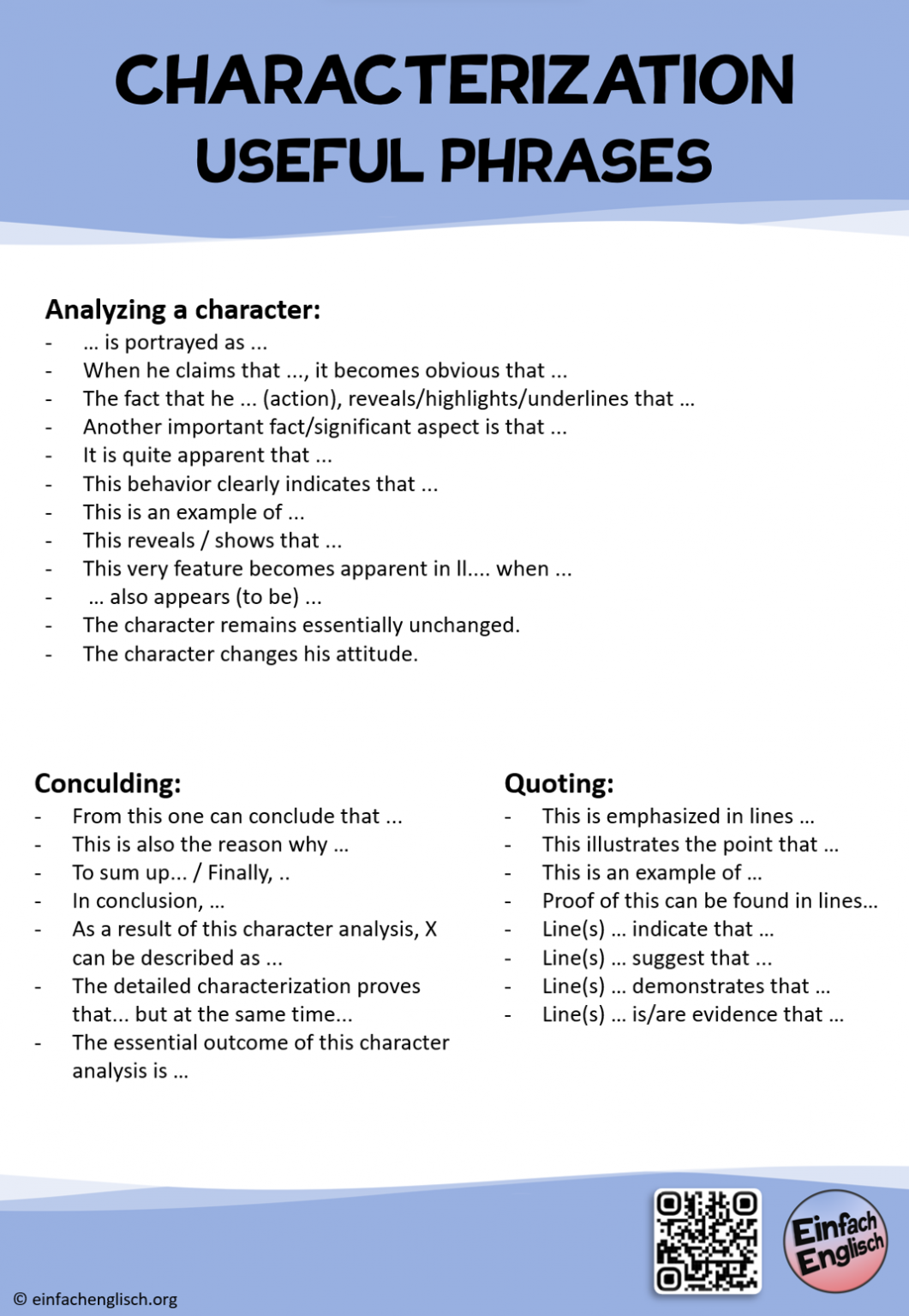 Text characterization - Einfach Englisch